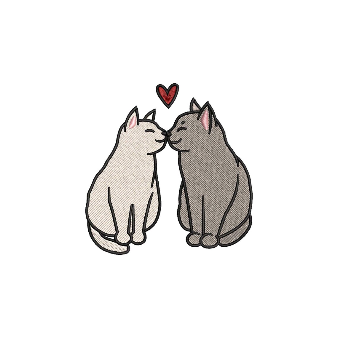 Cats in Love Embroidery Design, Valentine Machine Embroidery Designs ...