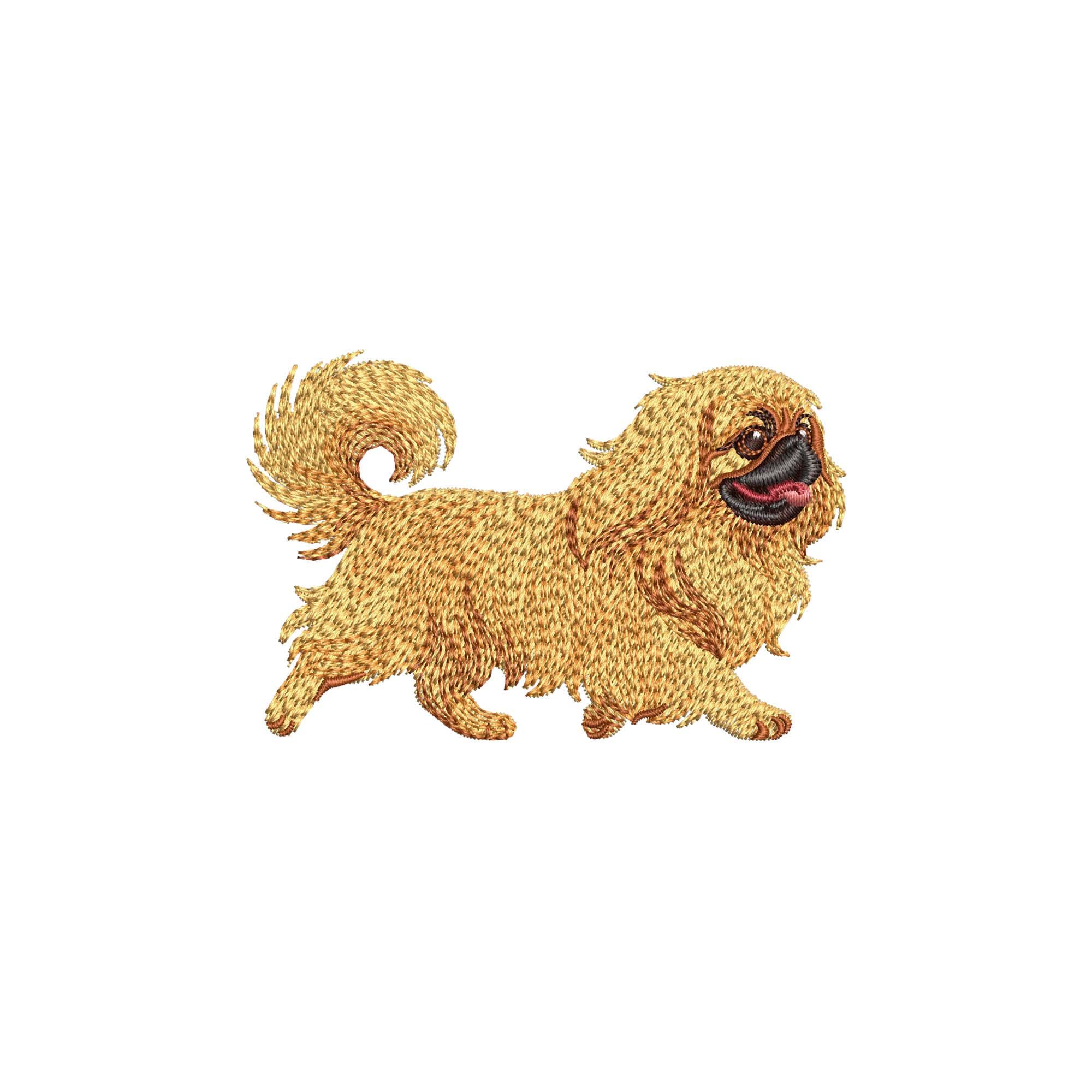 Pekingese Embroidery Design, Realistic Dog Machine Embroidery File, Pet ...