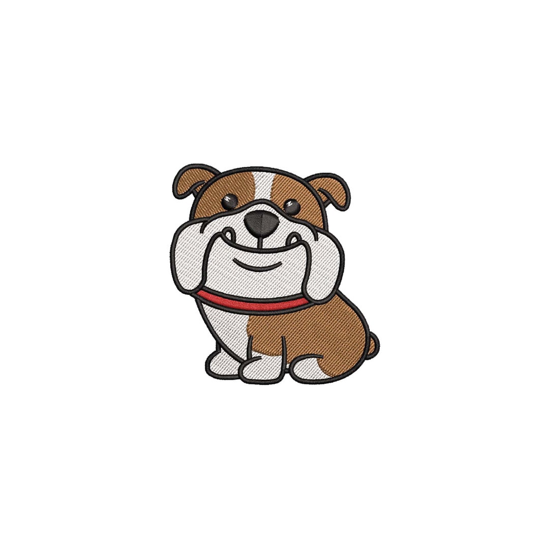 English Bulldog Embroidery Design, Dog Embroidery Design, Animal ...