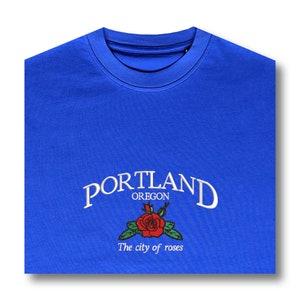 Portland Oregon Machine Embroidery Design With Red Rose - Etsy