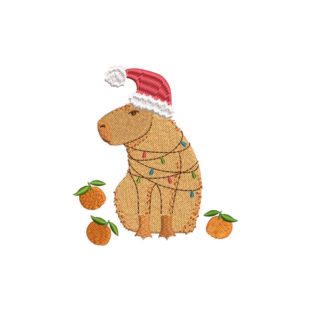Christmas Capybara Machine Embroidery Designs, Embroidery Pattern ...