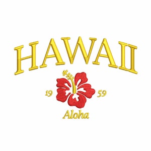 Hawaii Embroidery Design - Etsy