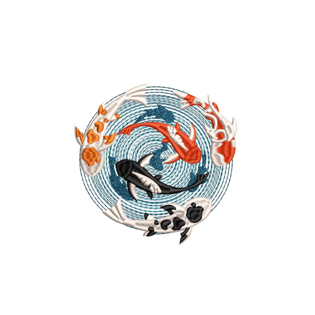 Koi Fish Machine Embroidery Designs, Japanese Art, Embroidery Pattern ...