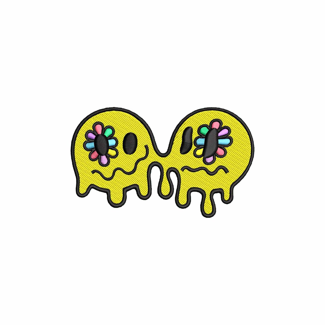 Melting Smiley Machine Embroidery Designs, Flower Embroidery, Funny ...