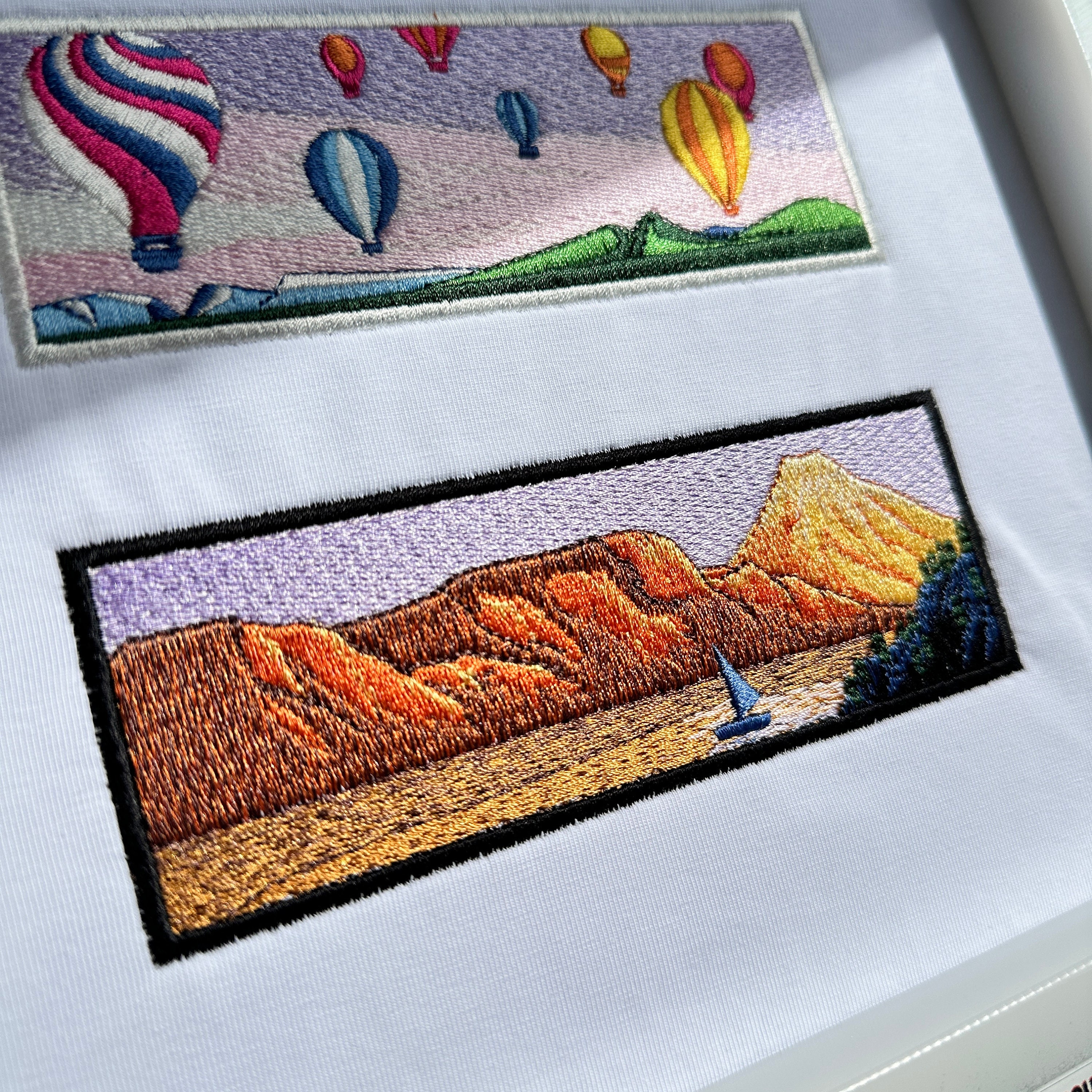 Mountains Embroidery Design, Sunset Embroidery, Nature Embroidery ...
