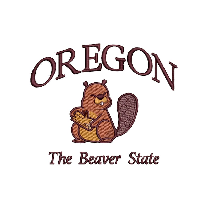 Oregon Beaver Embroidery Design: State Souvenir (digital Download) - Etsy