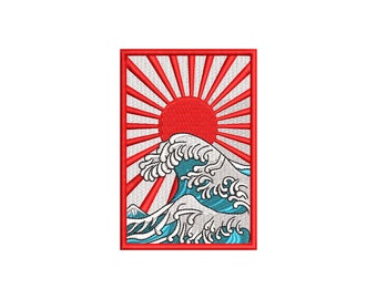 Hokusai the Great Wave Machine Embroidery Design / Kanagawa Wave Ocean ...