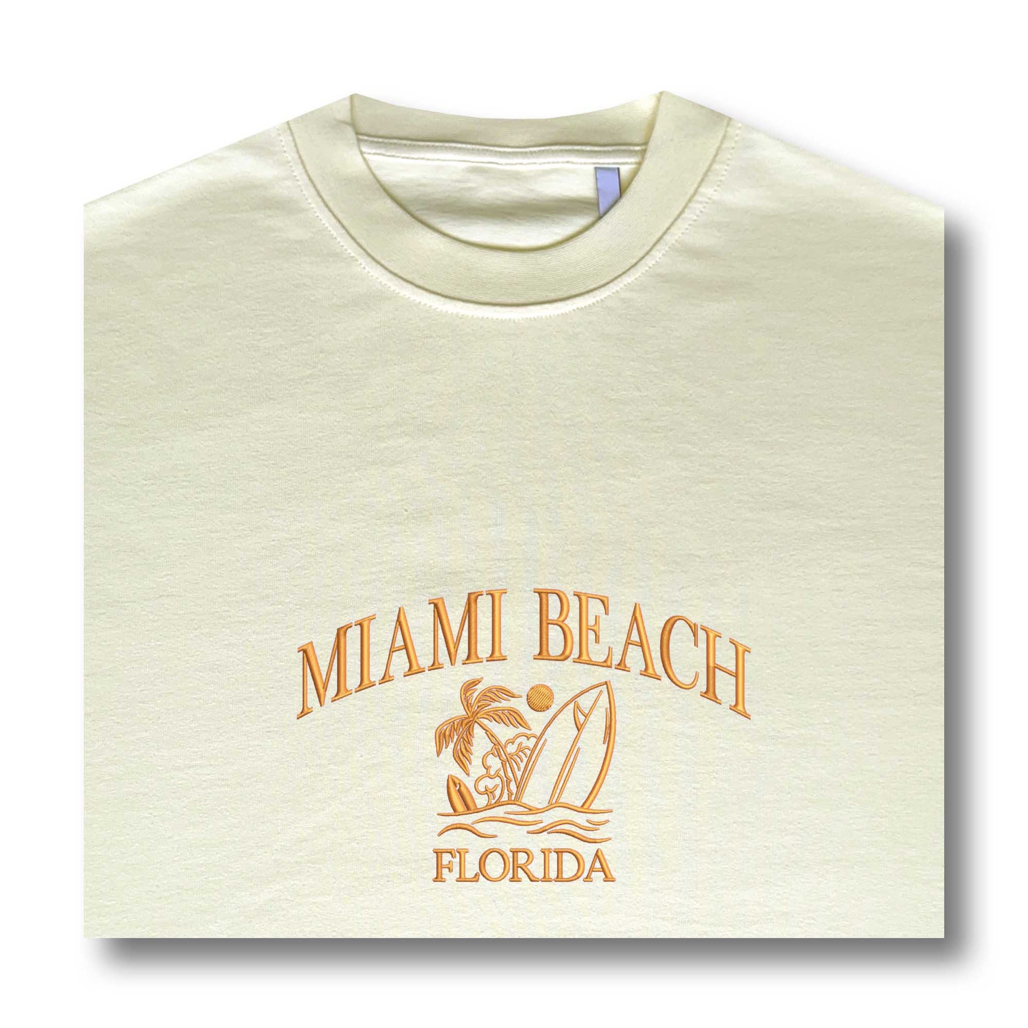 Miami Beach Florida Embroidery Design, Surfing Logo Machine Embroidery ...