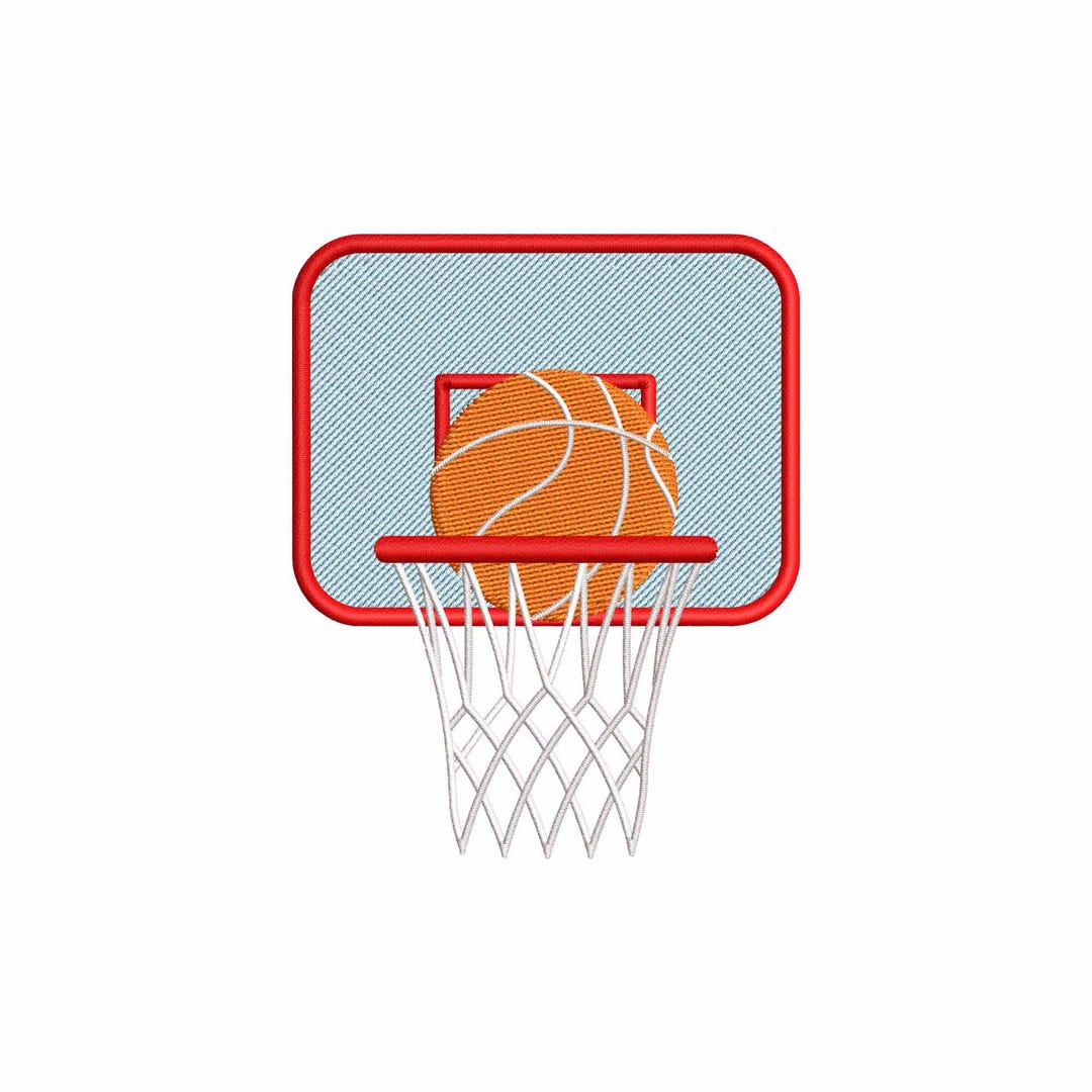 Basketball Hoop Embroidery Design, Basketball Ball Machine Embroidery ...