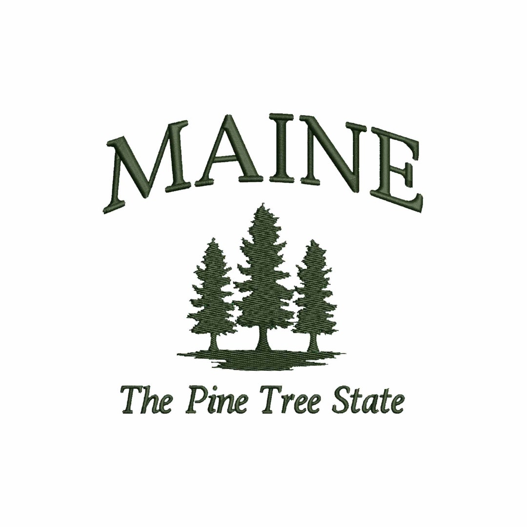 Maine Embroidery Design, Pine Tree Embroidery File, Forest Embroidery ...