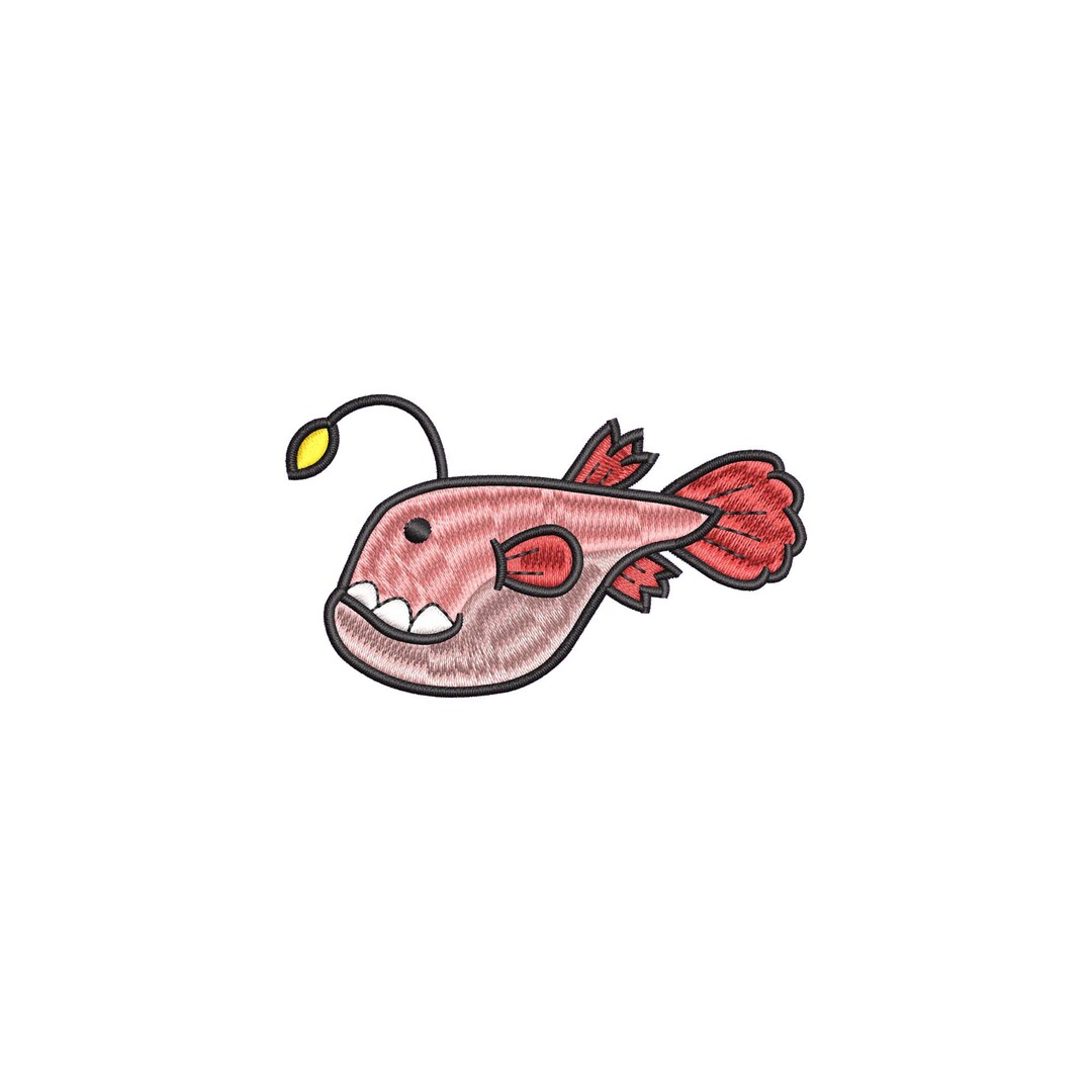 Mini Anglerfish Embroidery Design, Fishing Machine Embroidery Designs ...