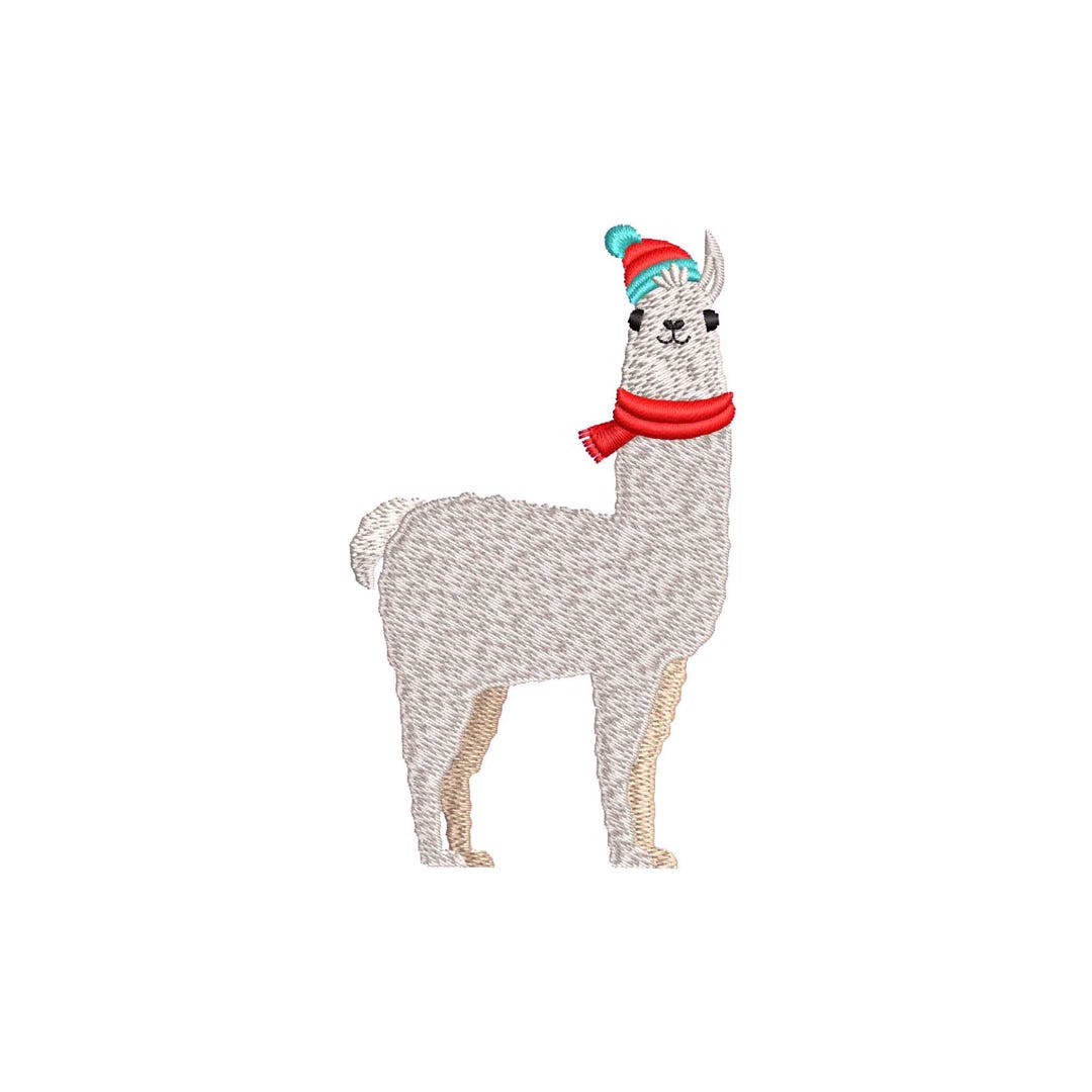 Christmas Llama Machine Embroidery Designs, Alpaca Embroidery Pattern ...