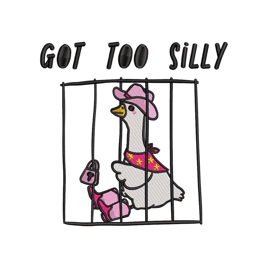 Silly Cowboy Goose Embroidery Design: Funny Duck Pattern (digital File ...