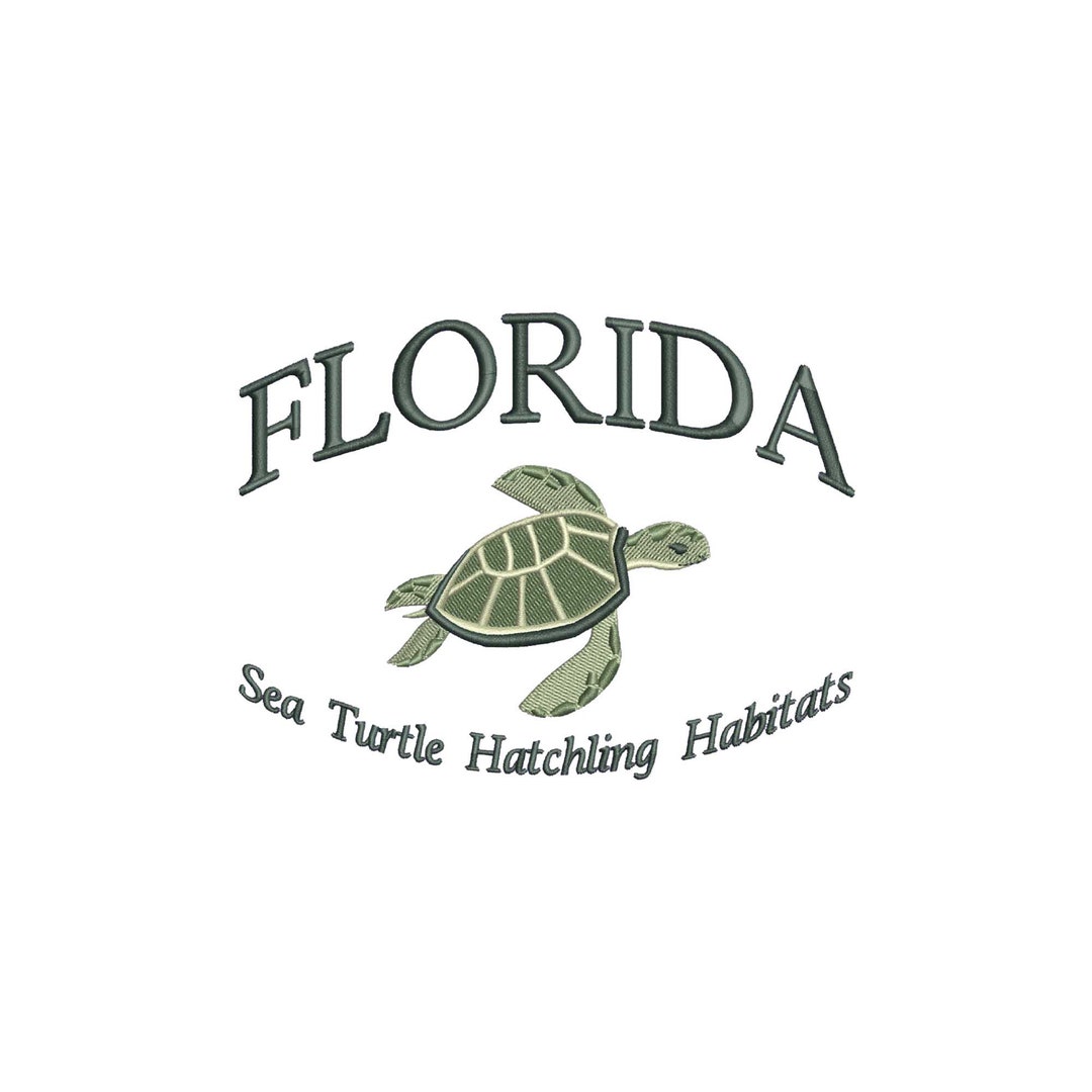 Florida Machine Embroidery Design, Turtle Embroidery, USA, America ...