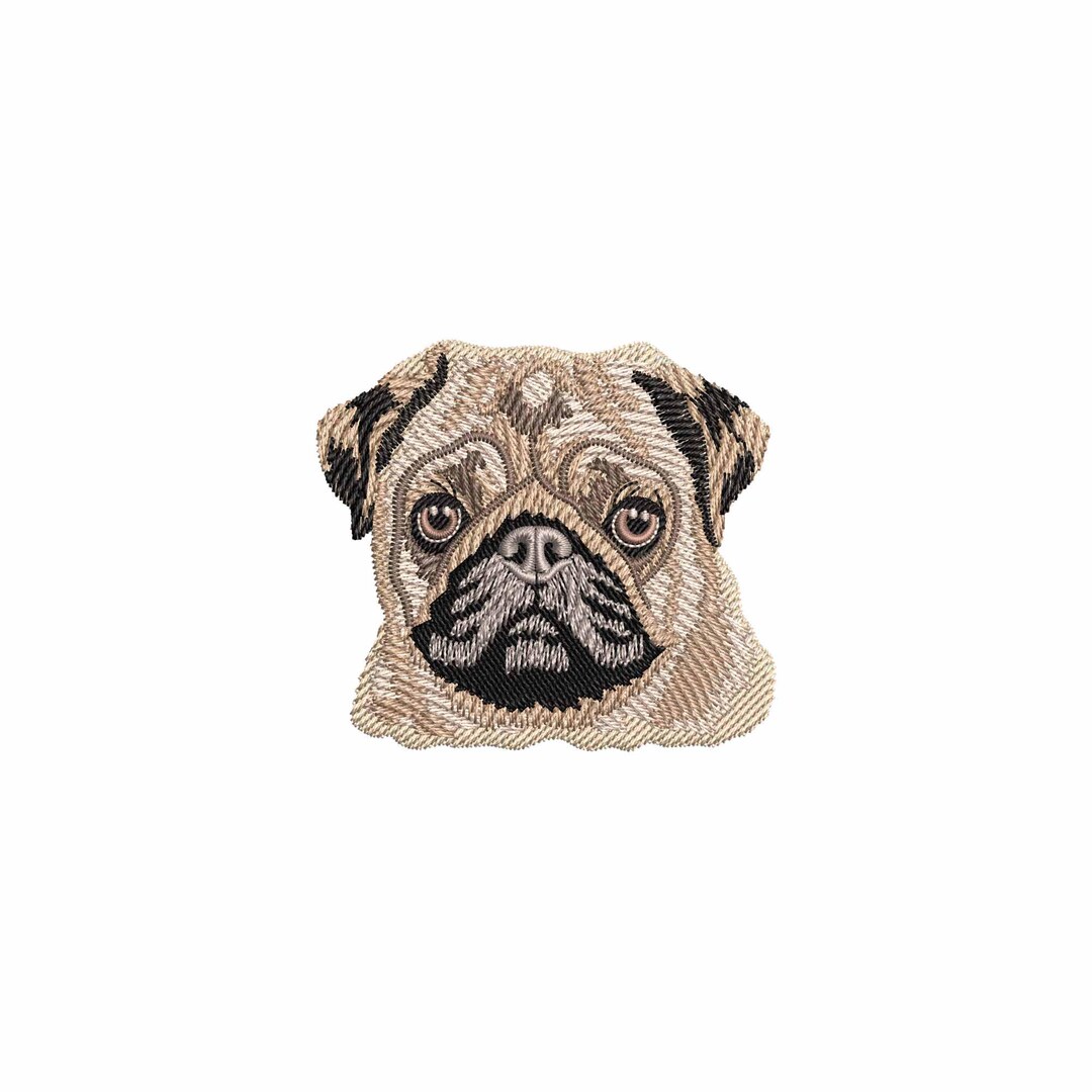Pug Embroidery Design, Mini Dog Face Machine Embroidery Designs ...