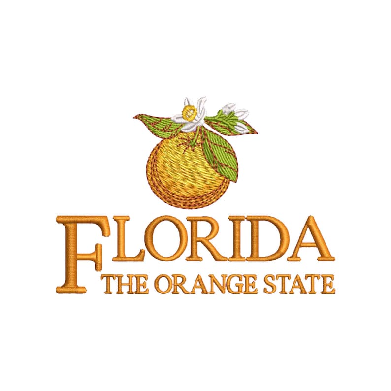 Florida Embroidery Design, the Orange State Embroidery Files, Tropical ...