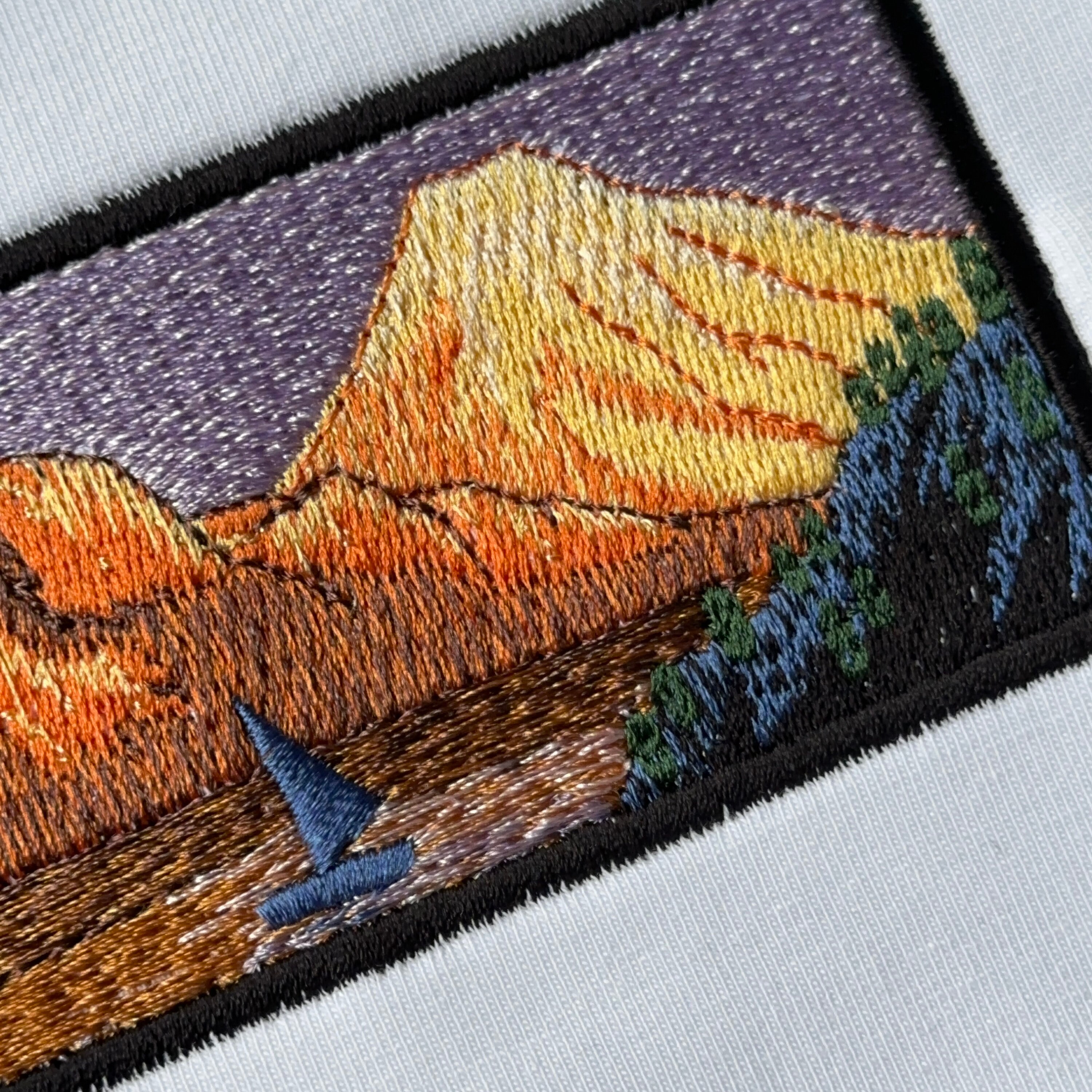 Mountains Embroidery Design, Sunset Embroidery, Nature Embroidery ...