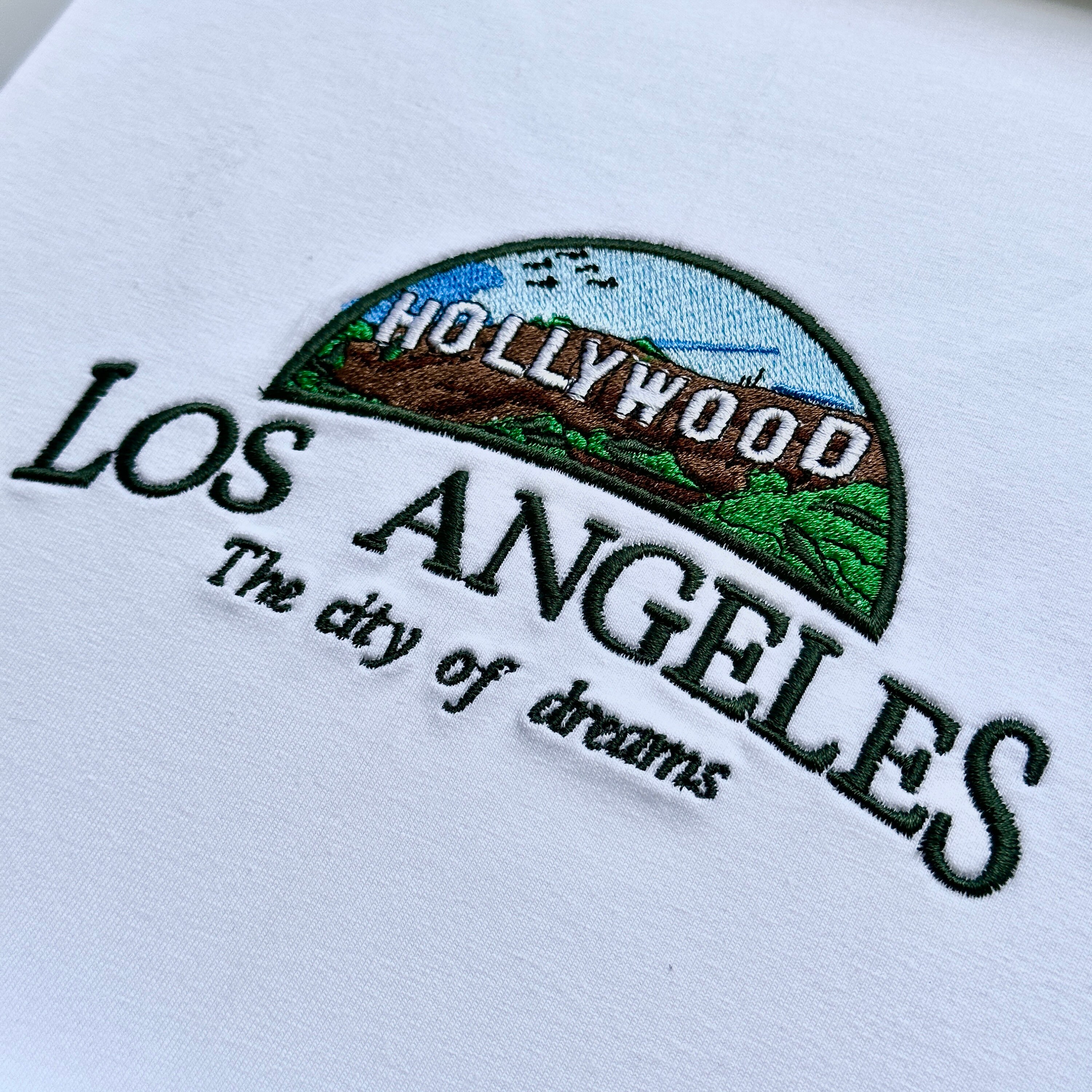 Los Angeles Embroidery Design: California Hollywood Pattern (digital ...
