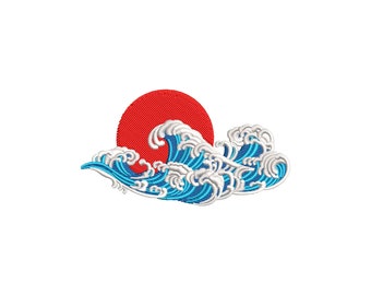 Hokusai the Great Wave Machine Embroidery Design / Kanagawa Wave Ocean ...