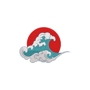 Japanese Ocean Wave Machine Embroidery Design - Etsy
