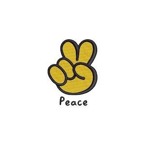 Peace Hand Machine Embroidery Design - Etsy