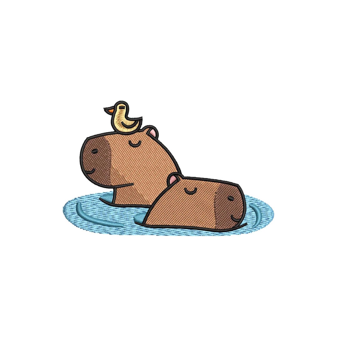 Funny Capybara & Duck Embroidery Design (instant Download) - Etsy