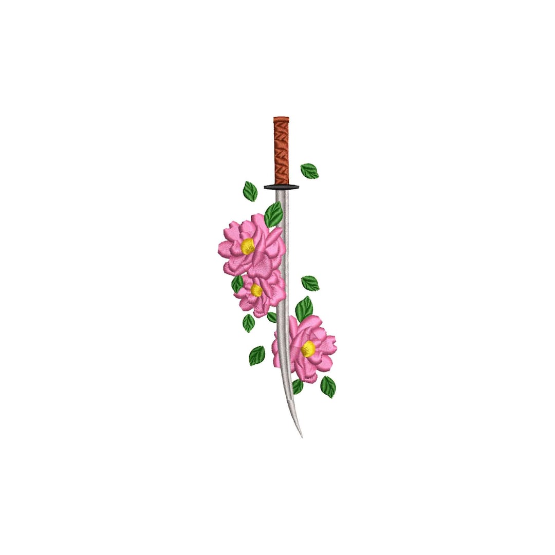 Sword Machine Embroidery Designs, Japanese Art, Katana, Cherry Blossom ...