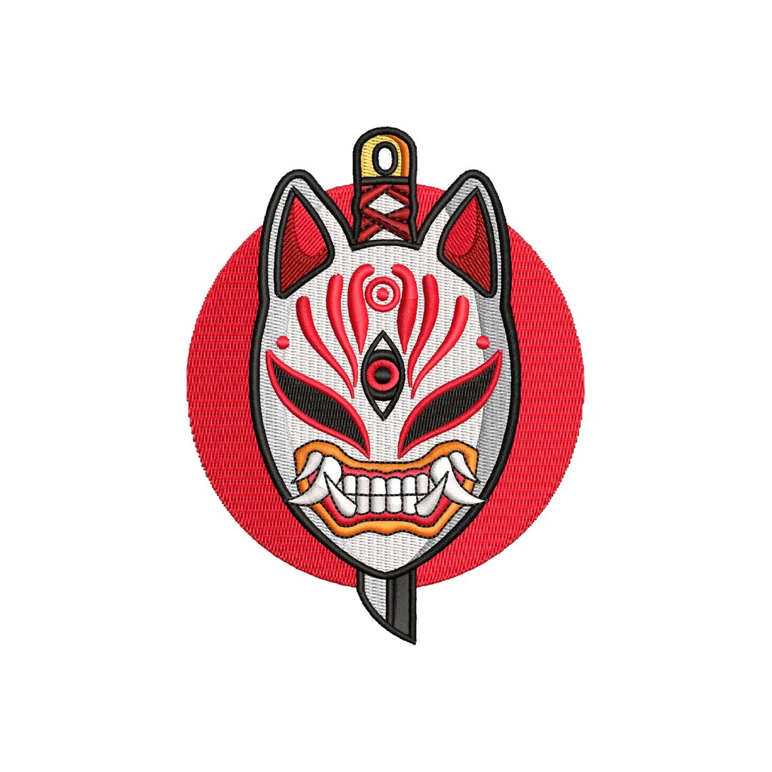 Anime Embroidery Designs, Machine Embroidery Designs, Kitsune Mask ...