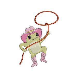 Cowboy Frog Embroidery Design, Cute Frog, Funny Frog, Animal Embroidery ...