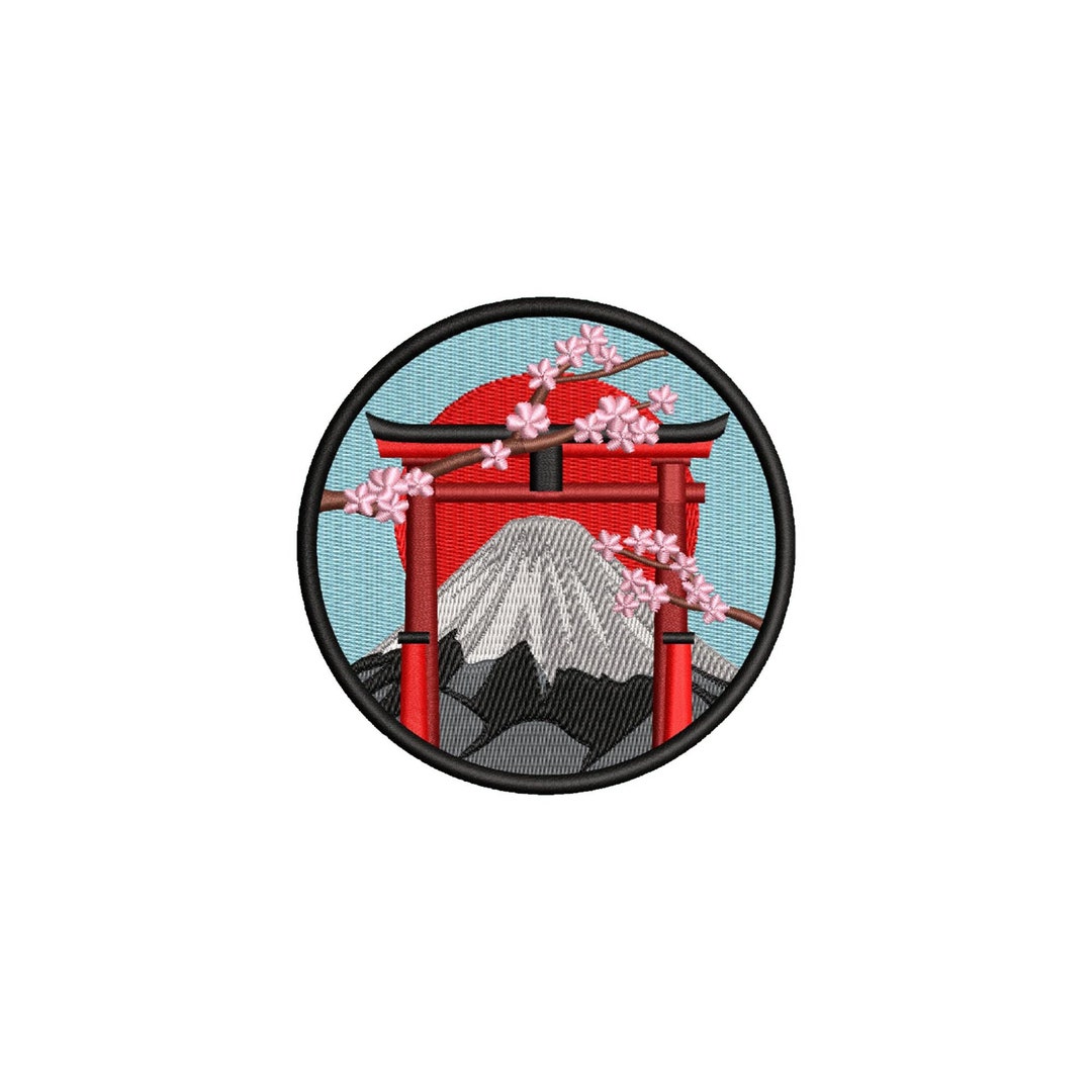 Japan Mount Fuji Machine Embroidery Designs, Embroidery Pattern ...