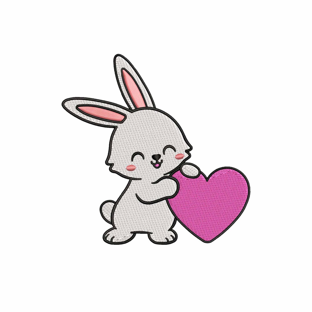 Cute Bunny Machine Embroidery Designs, Animal Embroidery Design, Rabbit ...