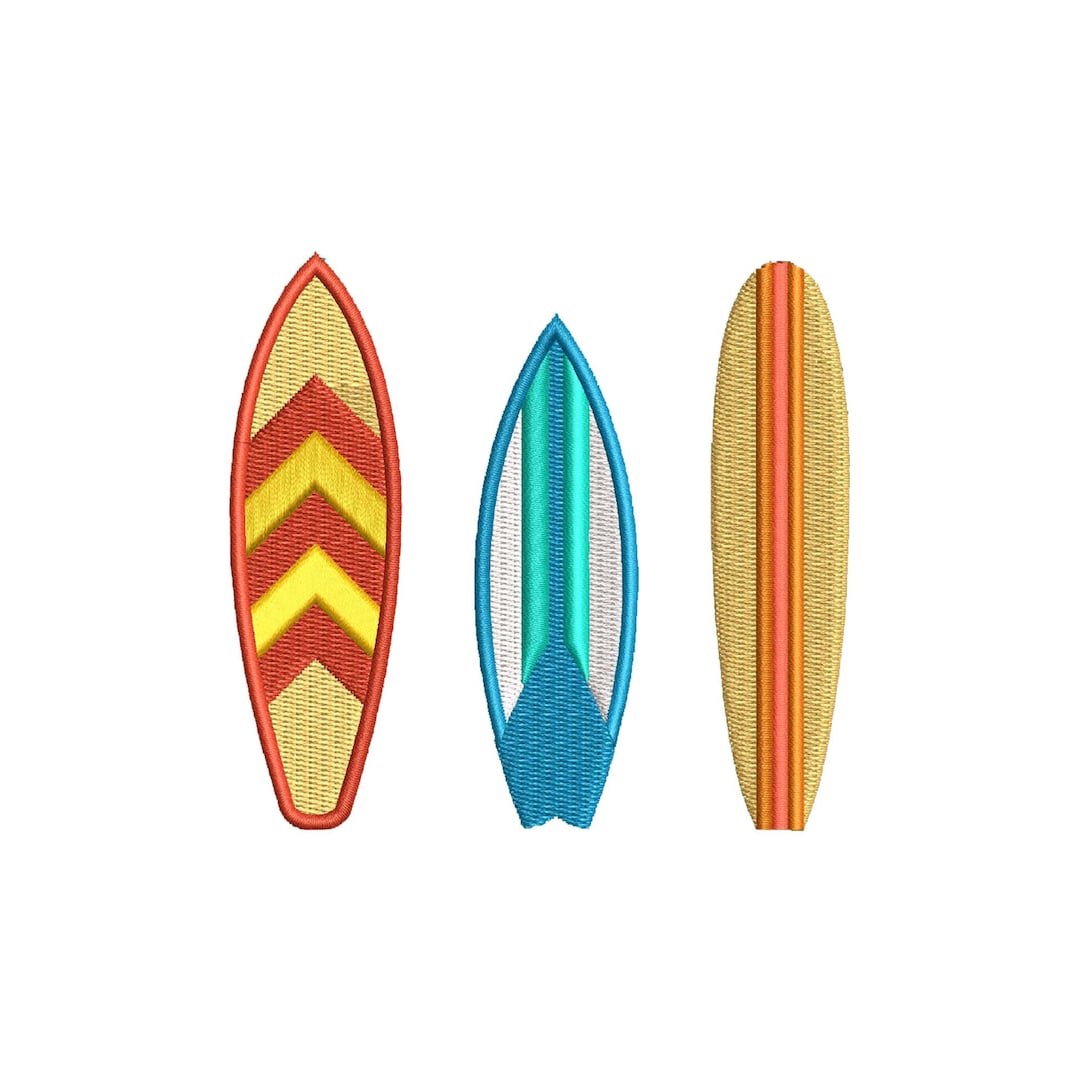 Surfboards Embroidery Design, Machine Embroidery Designs, Trendy ...