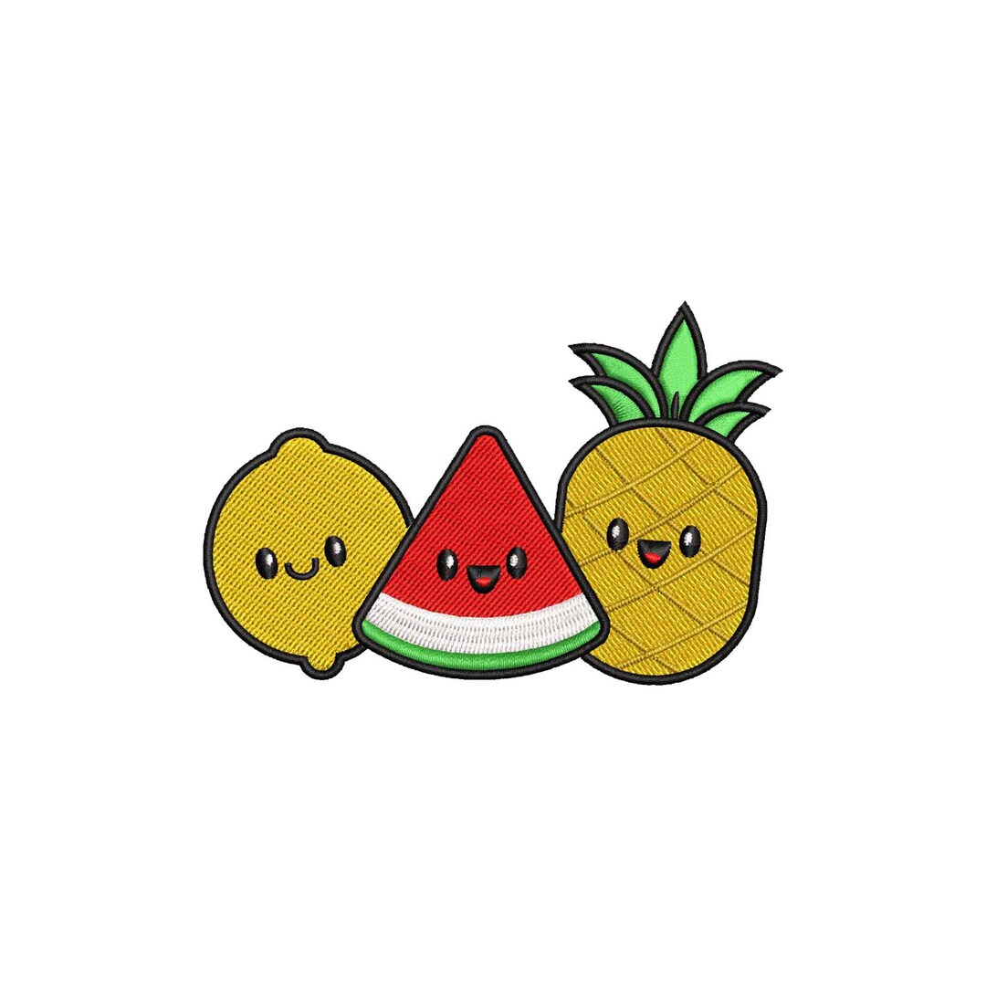 Tropical Fruits Machine Embroidery Designs, Kitchen Embroidery Design ...