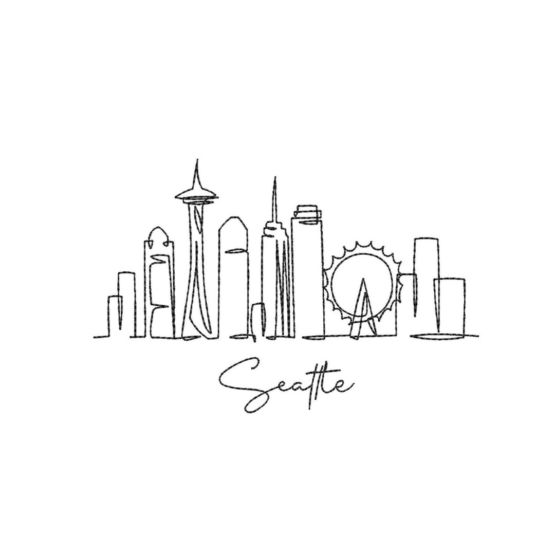 Seattle Embroidery Design, Machine Embroidery Design, Embroidery ...