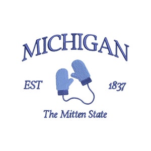 Michigan Machine Embroidery Designs, Mitten State, Embroidery Files ...
