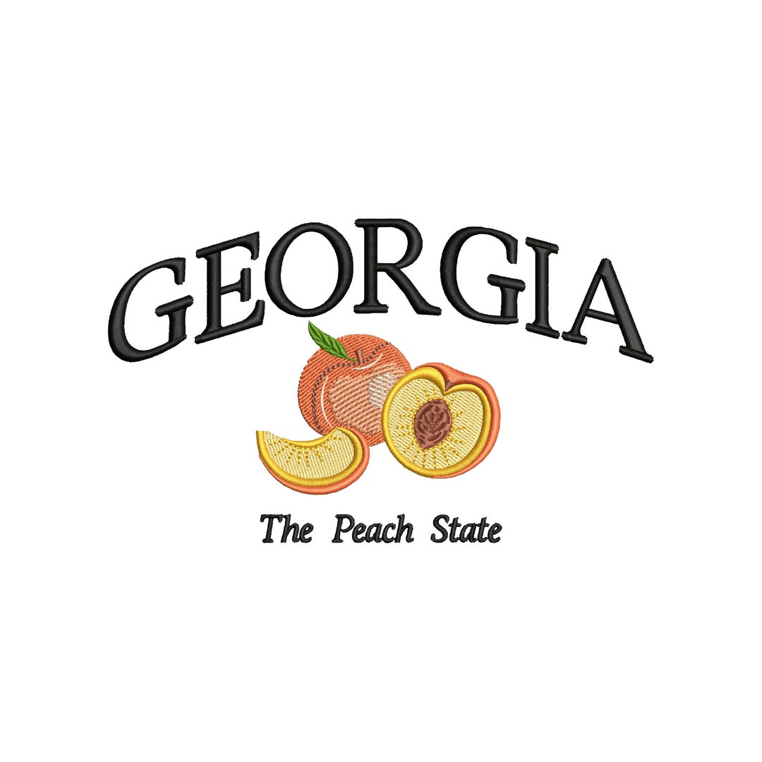 Georgia Peach State Machine Embroidery Design (digital Download) - Etsy