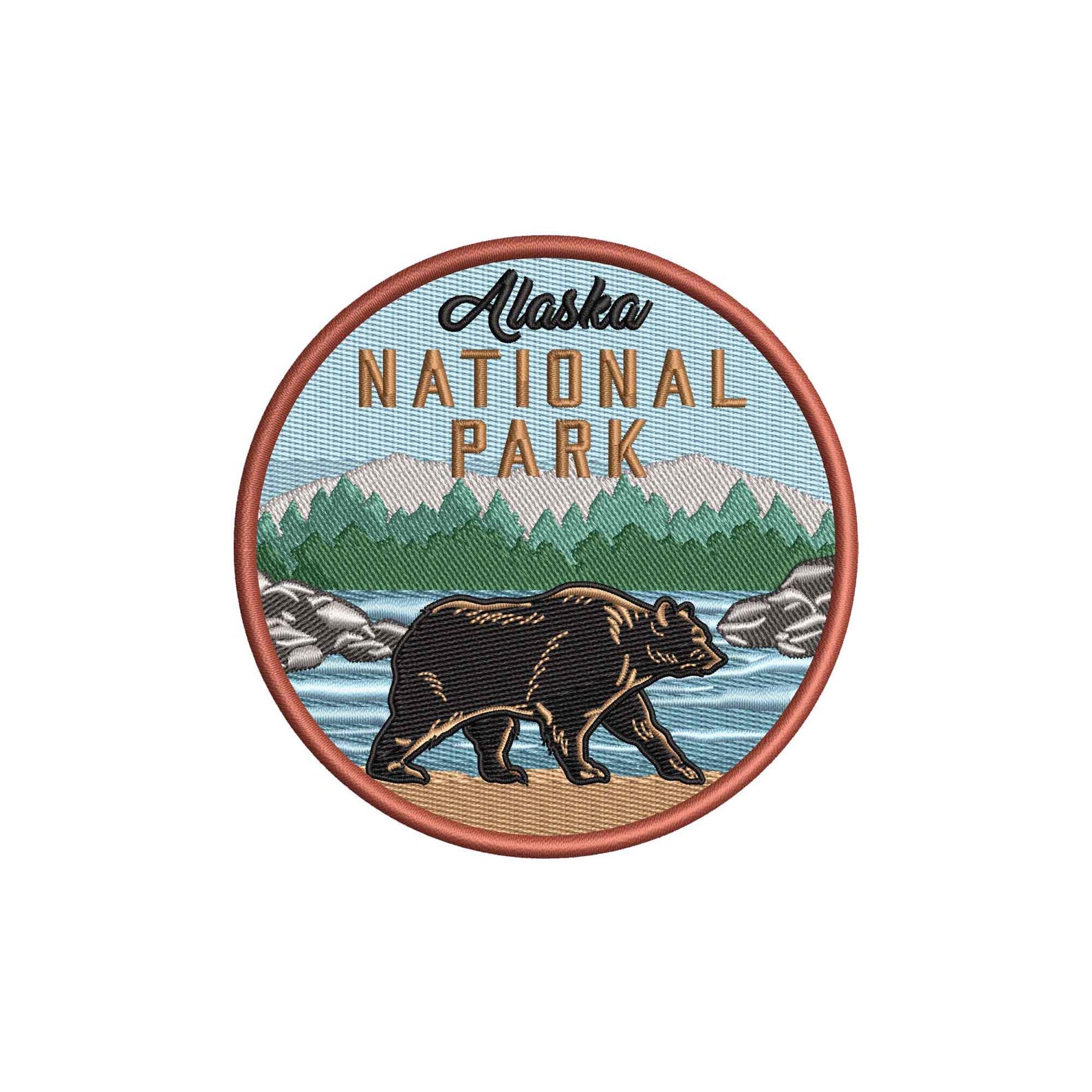 Alaska National Park Embroidery Design, Mountains Machine Embroidery ...