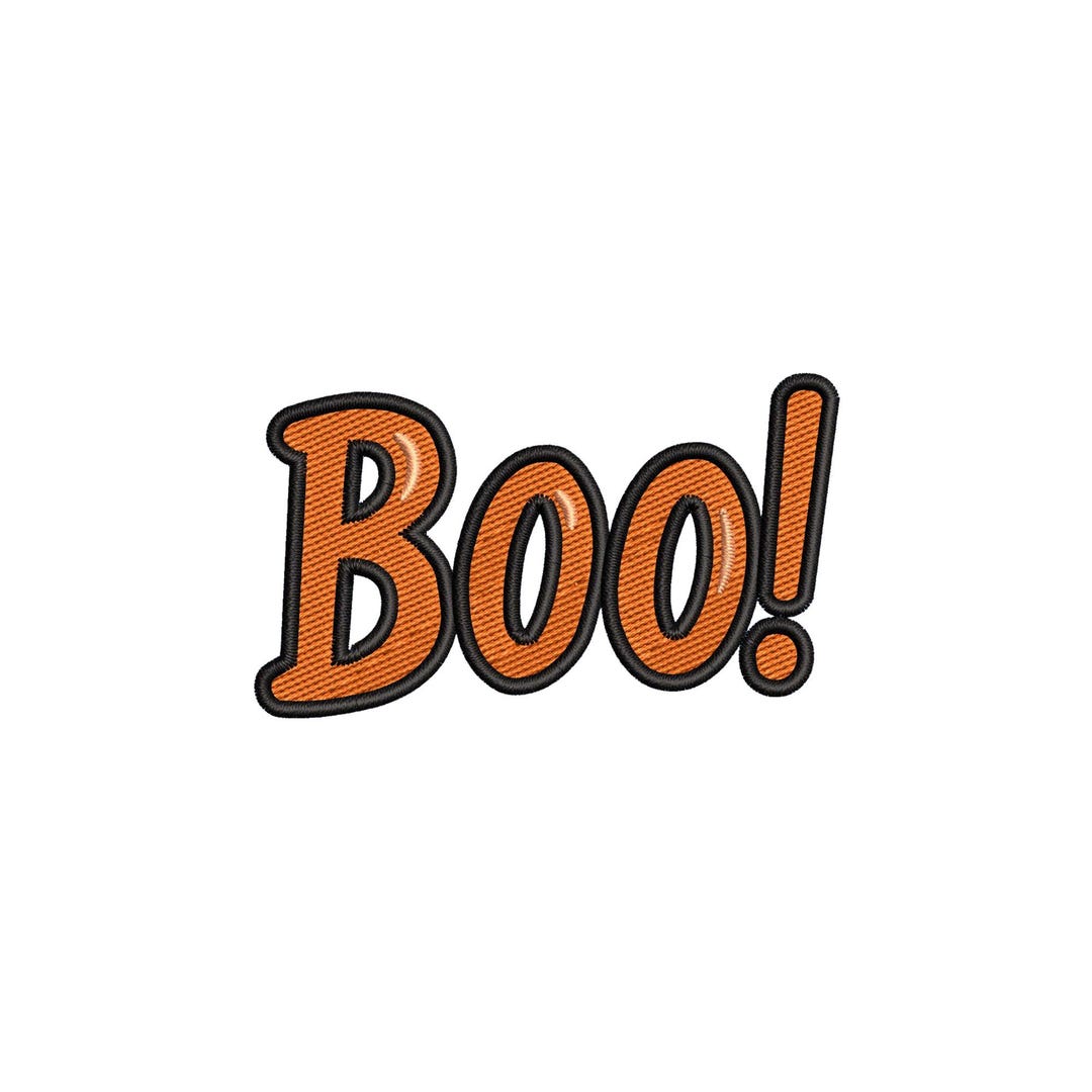 Boo Embroidery Design: Spooky Halloween Pattern (PES, DST, JEF) Digital ...