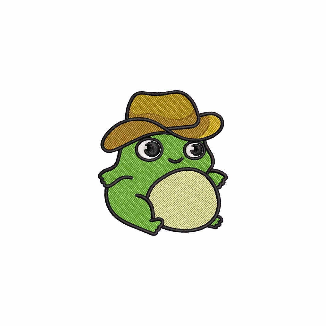 Cute Frog Embroidery Design, Cowboy Frog, Animal Embroidery Design ...