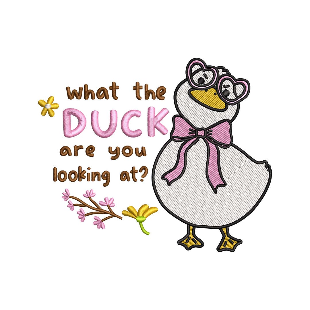Funny Duck Embroidery Design: Goose With Glasses (PES, DST, JEF) - Etsy