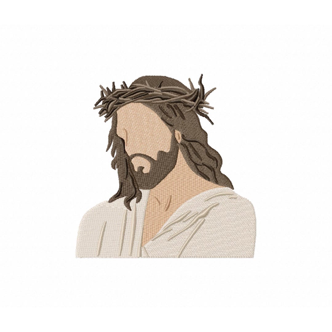 Jesus Face Machine Embroidery Design, Jesus Halo Embroidery, Jesus ...