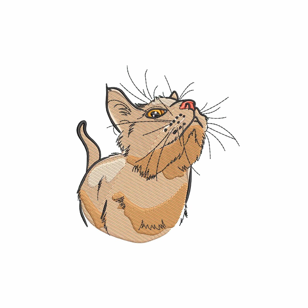 Realistic Ginger Cat Embroidery Design, Cat Machine Embroidery Designs ...