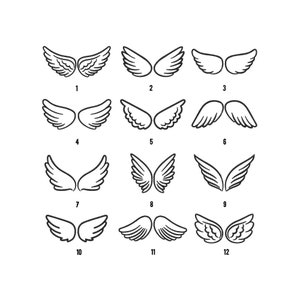 Angel Wings Embroidery Bundle, Line Art, One Line Embroidery Designs ...