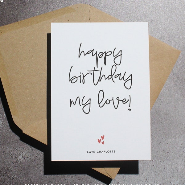Happy Birthday Card for Love - Etsy