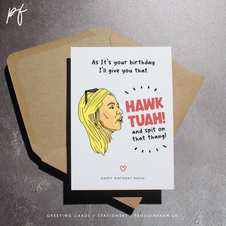 Hawk Tuah Birthday Card for Husband Greeting Cards, Custom Cards ...