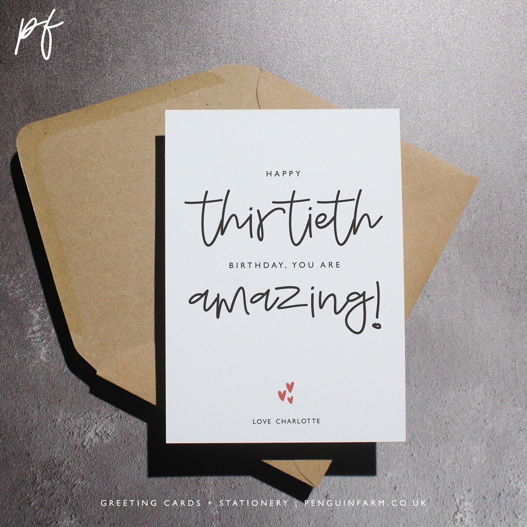 Happy 30th Birthday Card, Happy Birthday 30th Birthday Card for Her ...