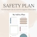 Printable Safety Plan Worksheet, Crisis Tool, Mental Health, Counseling ...