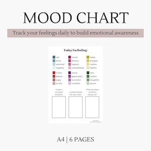 Daily Feelings Chart Mood Tracker Counseling Tool Digital - Etsy