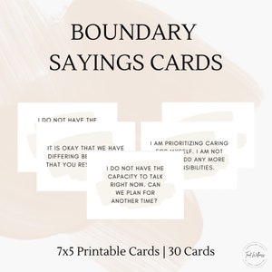 Boundary Sayings Cards, Boundaries Tool, Mental Health Resource ...
