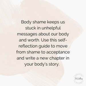 Printable Body Image Workbook, Body Image Therapy Worksheet, Positive ...